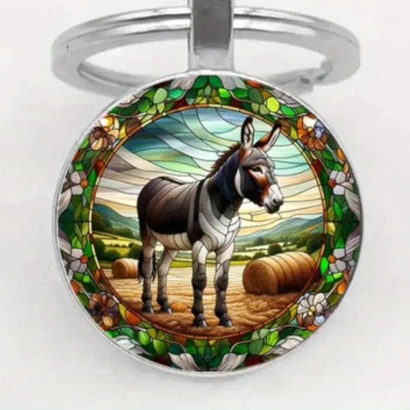 Accessories | Stained Glass Donkey Ring With Green And Silver Accents ...